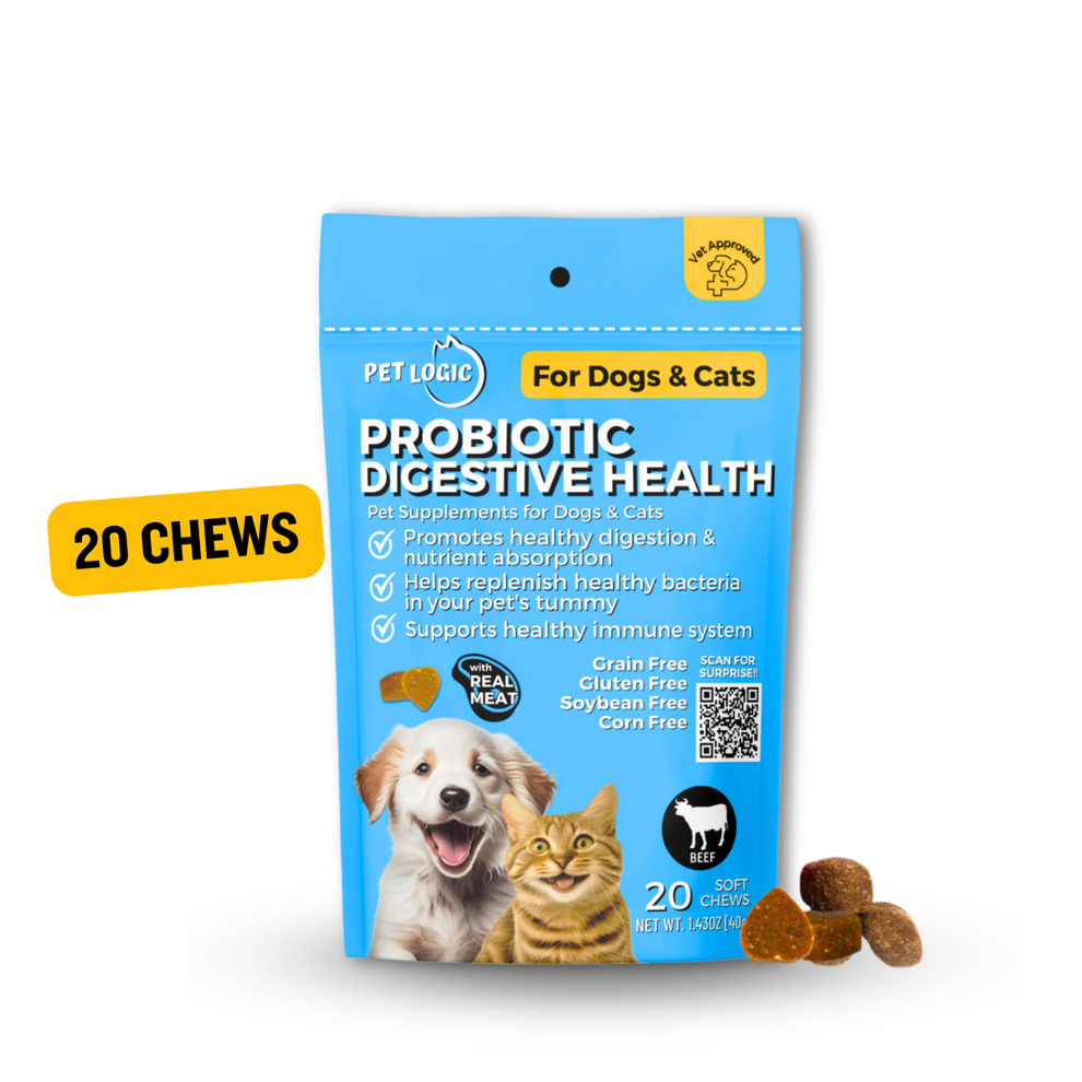 Pet Logic Probiotic Digestive Health 40g Dog & Cat Treats Supplement M