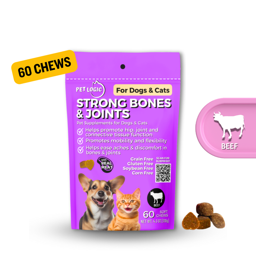 Pet Logic Strong Bones & Joints 120g Dog & Cat Treats Supplement Vitam