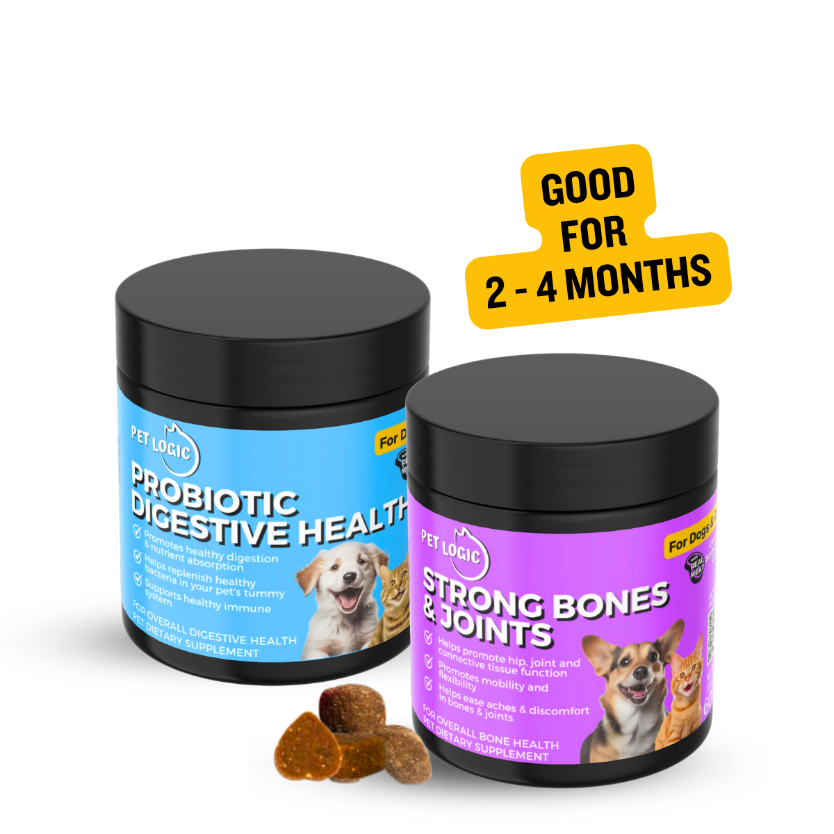 Pet Logic Probiotic Digestive Health + Strong Bones & Joints Pet Suppl
